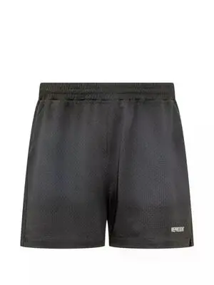 REPRESENT Mesh Logo-print Track Shorts - Grey
