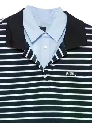 JUUN.J Striped Layered Effect Polo Shirt