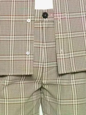 AMARANTO Check-pattern Pleated Shorts