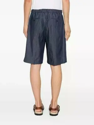 HEVO Pleated Drawstring Shorts - Blue