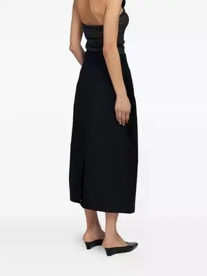 AMOMENTO Curved-silhouette Midi Skirt