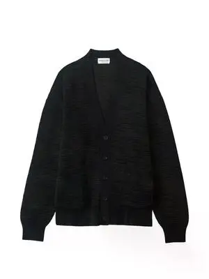 Johnstons Of Elgin Textured V-neck Cardigan - Black
