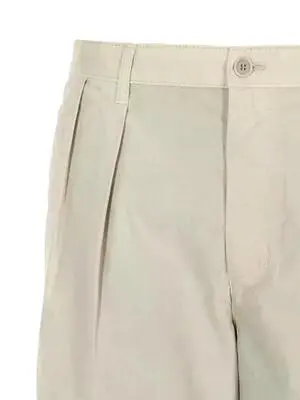 Aspesi Pleated Cotton Shorts - Neutrals