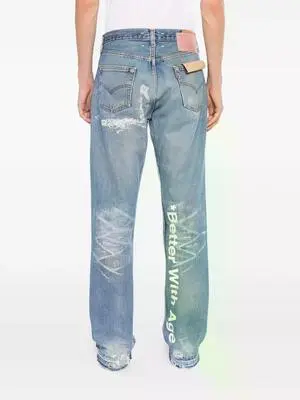 BETTER WITH AGE Distressed Faded Jeans