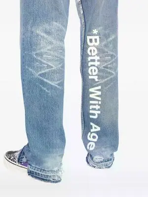 BETTER WITH AGE Distressed Faded Jeans