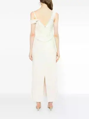 TOTEME V-neck Maxi Dress With Frayed Edges