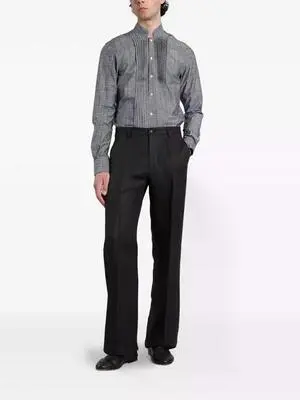 Tagliatore Ghandi Pleated Band-collar Shirt