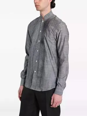 Tagliatore Ghandi Pleated Band-collar Shirt