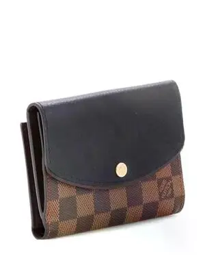 LOUIS VUITTON Normandy Wallet Damier And Leather Compact Small Wallets