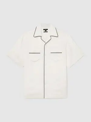 REISS Canyon Jacquard-stripe Piped Shirt