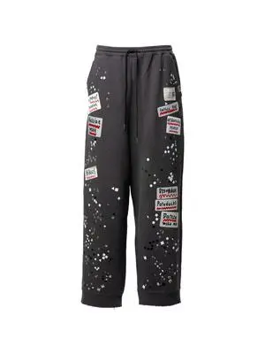 Mihara Yasuhiro Stud-embellished Patch-detail Track Pants - Grey
