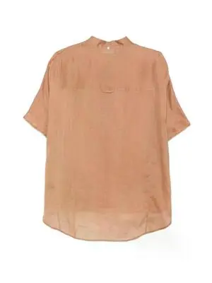 Lorena Antoniazzi Short Sleeve Band Collar Shirt