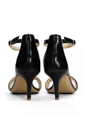 FABIO RUSCONI Patent Finish Ankle Strap Sandals - Black