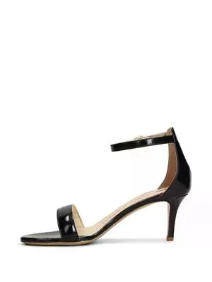 FABIO RUSCONI Patent Finish Ankle Strap Sandals - Black