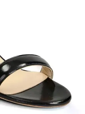 FABIO RUSCONI Patent Finish Ankle Strap Sandals - Black