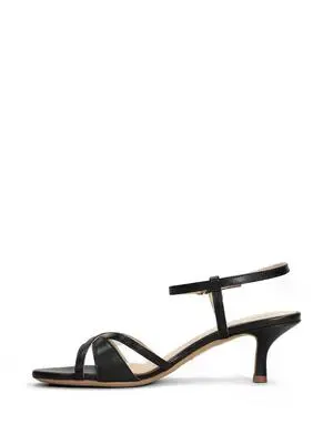 FABIO RUSCONI Criss-cross Kitten-heel Sandals - Black