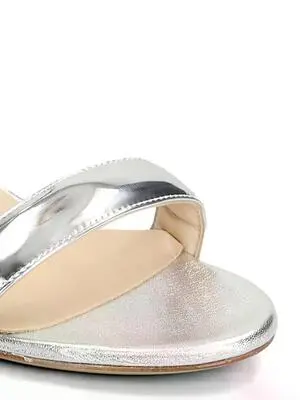 FABIO RUSCONI Metallic Ankle Strap Sandals - Silver