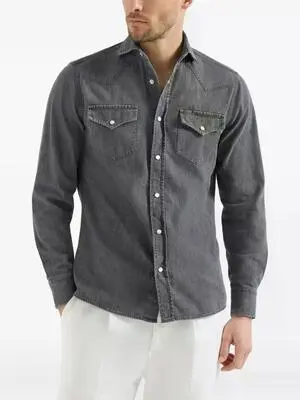 Brunello Cucinelli Lightweight Denim Shirt - Grey