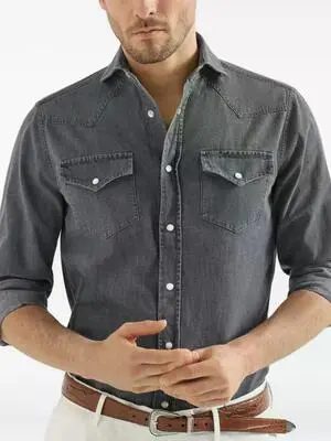 Brunello Cucinelli Lightweight Denim Shirt - Grey