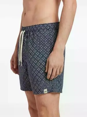 Altea Geometric Print Drawstring Swim Shorts - Blue