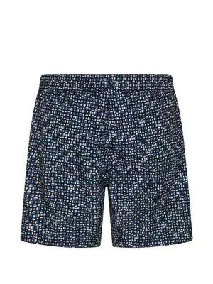 Altea Geometric Print Drawstring Swim Shorts - Blue