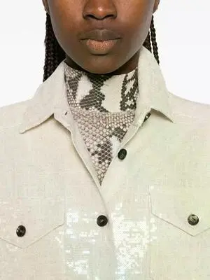 Kiton Embellished Sequin Button-up Jacket