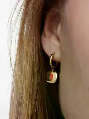 Monica Vinader Gemdrop Hoop Earrings With Red Onyx