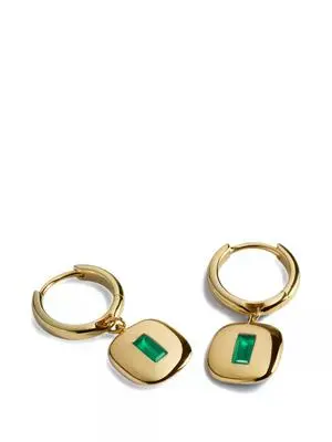 Monica Vinader Gemdrop Onyx Hoop Earrings - Gold