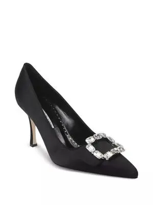 Manolo Blahnik Hangisi Crystal-buckle Pumps - Black