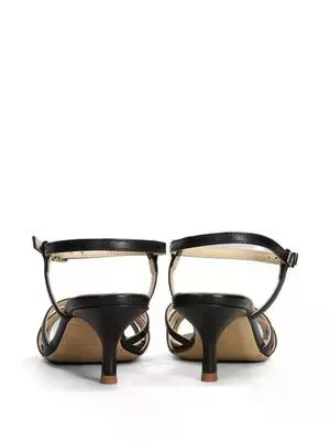 FABIO RUSCONI Criss-cross Kitten-heel Sandals - Black