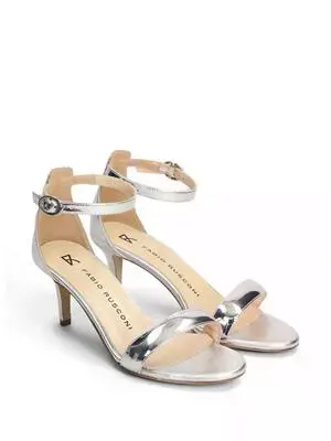 FABIO RUSCONI Metallic Ankle-strap Sandals - Silver