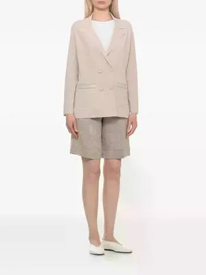 D.exterior Double-breasted Crystal Embellished Jacket