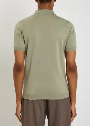 John Smedley Macloud Merino Wool Polo Shirt - Olive