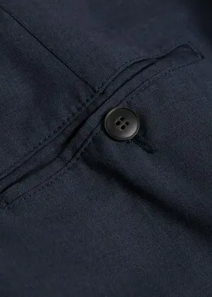 Canali Tapered-leg Wool Trousers - Navy