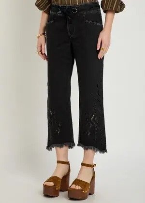 Isabel Marant Étoile Alison Cropped Straight Leg Jeans - Black