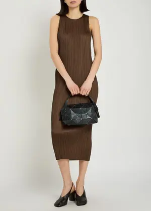Issey Miyake Pleated Midi Dress - Brown
