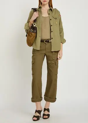 Isabel Marant Étoile Umberta Appliquéd Twill Shirt - Khaki