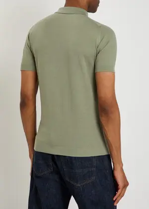 John Smedley Roth Fine-knit Cotton Polo Shirt - Olive