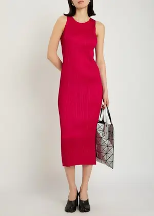 Issey Miyake Midi Dress - Red