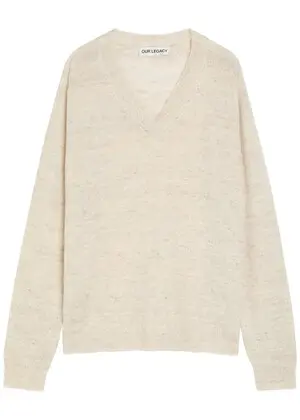 Our Legacy Rue Fine-knit Linen-blend Jumper - Ivory