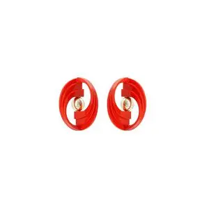 GISSA BICALHO Handmade Acrylic Bow Earrings With Brass Post