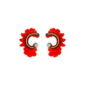 GISSA BICALHO Handmade Acrylic Flower Ella Earrings With Crystal Detailing