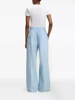 Hugo Striped Embroidered Logo Wide-leg Trousers