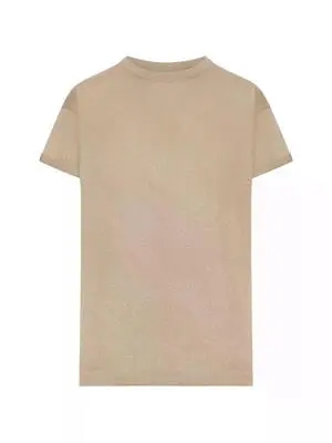 Brunello Cucinelli Lurex-knit Drop-shoulder T-shirt - Neutrals