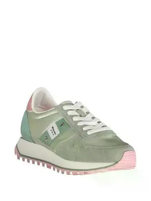 BLAUER. Lace-up Sneakers With Glitter Heel