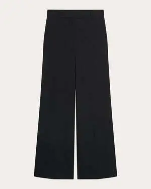 Theory Good Linen High-rise Wide-leg Trousers - Black