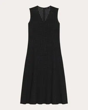 Theory Embroidered Eyelet Cotton Midi Dress