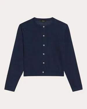 Theory Linen Knit Cropped Cardigan