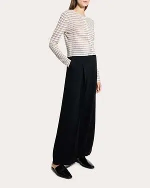 Theory Striped Linen Knit Cropped Cardigan - Neutral