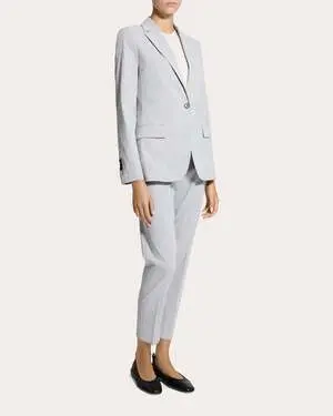 Theory Textured Linen Blend Staple Blazer - Grey